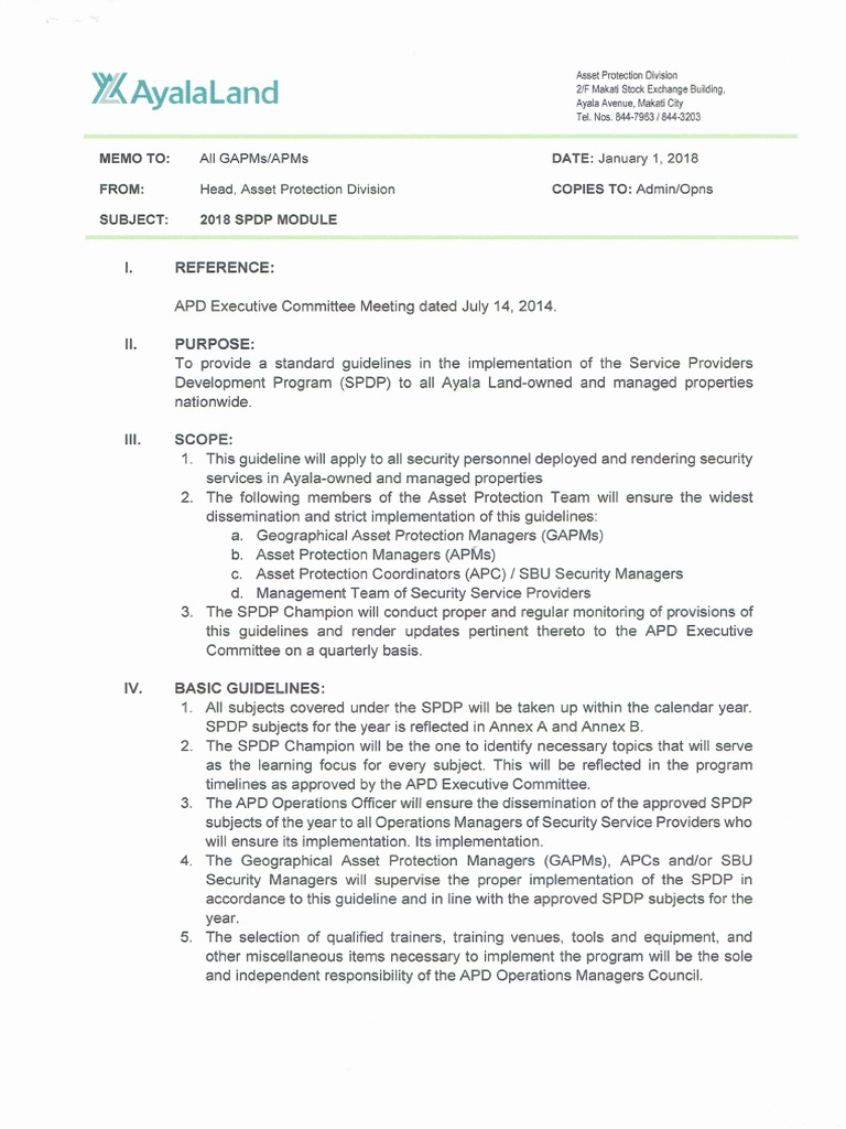 SPDP Guidelines 2018 | PDF