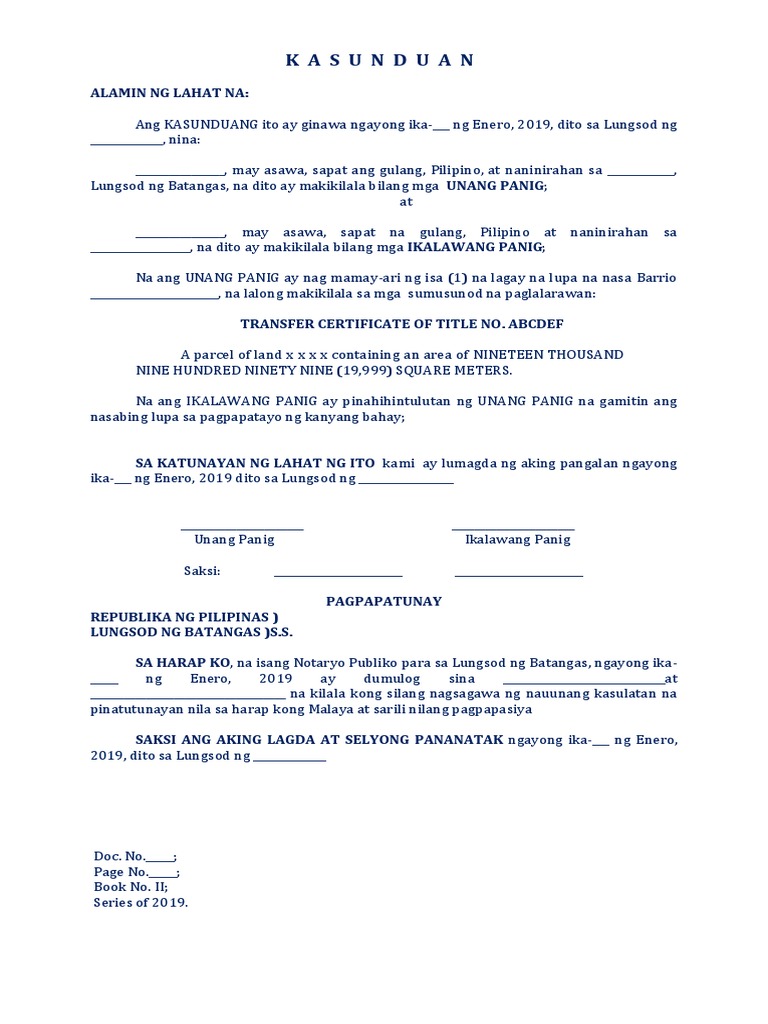 Kasunduan Sa Lupa | PDF