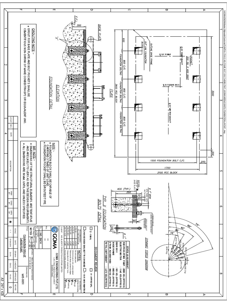 Foundation Layout for Pump System | PDF | Mechanical Engineering ...