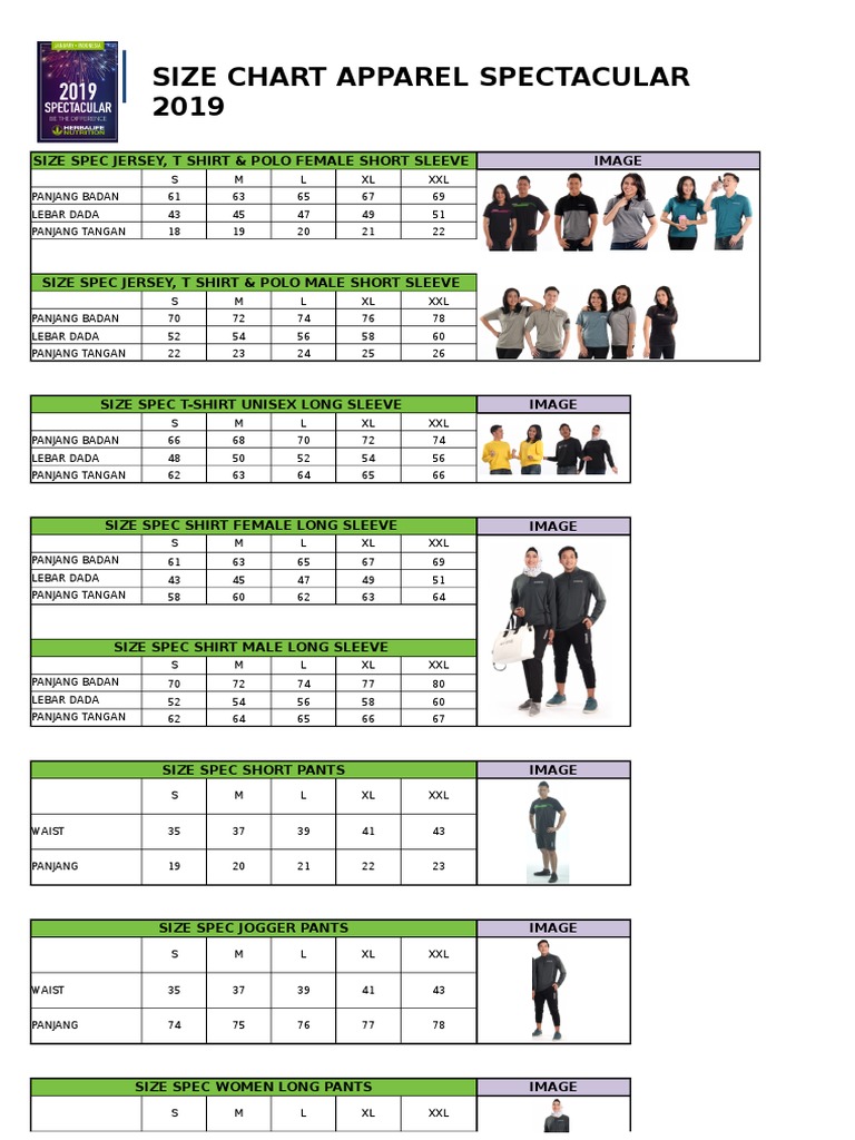 Apparel Size Specifications Guide | PDF