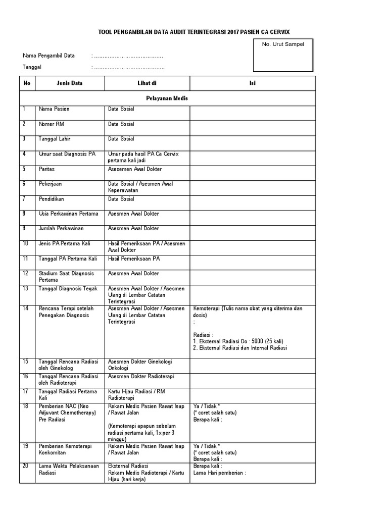 Contoh Instrumen Audit (Terintegrasi) | PDF