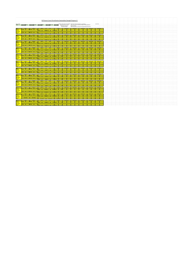 Off Season Linear Periodization Intermediate Strength Program Template ...