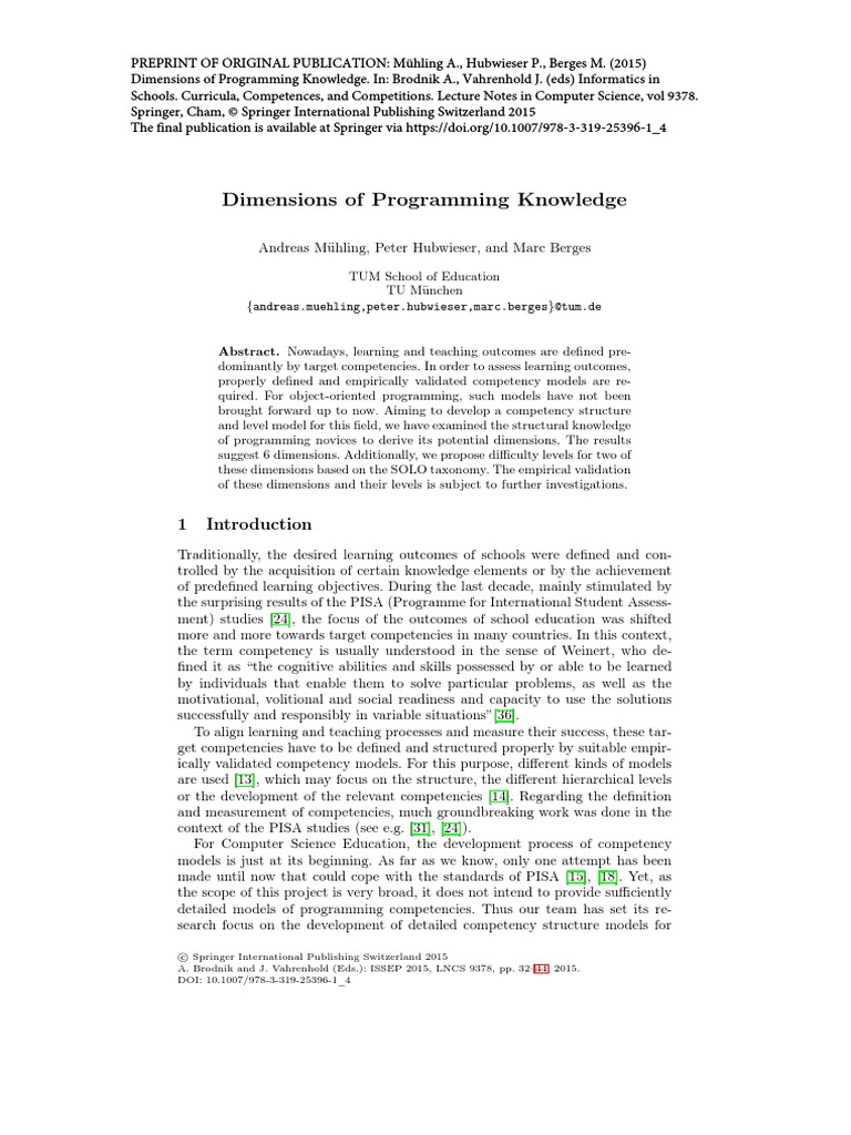 Muehling-et-al-ISSEP2017-Dimensions of Programming Knowledge PDF | PDF ...