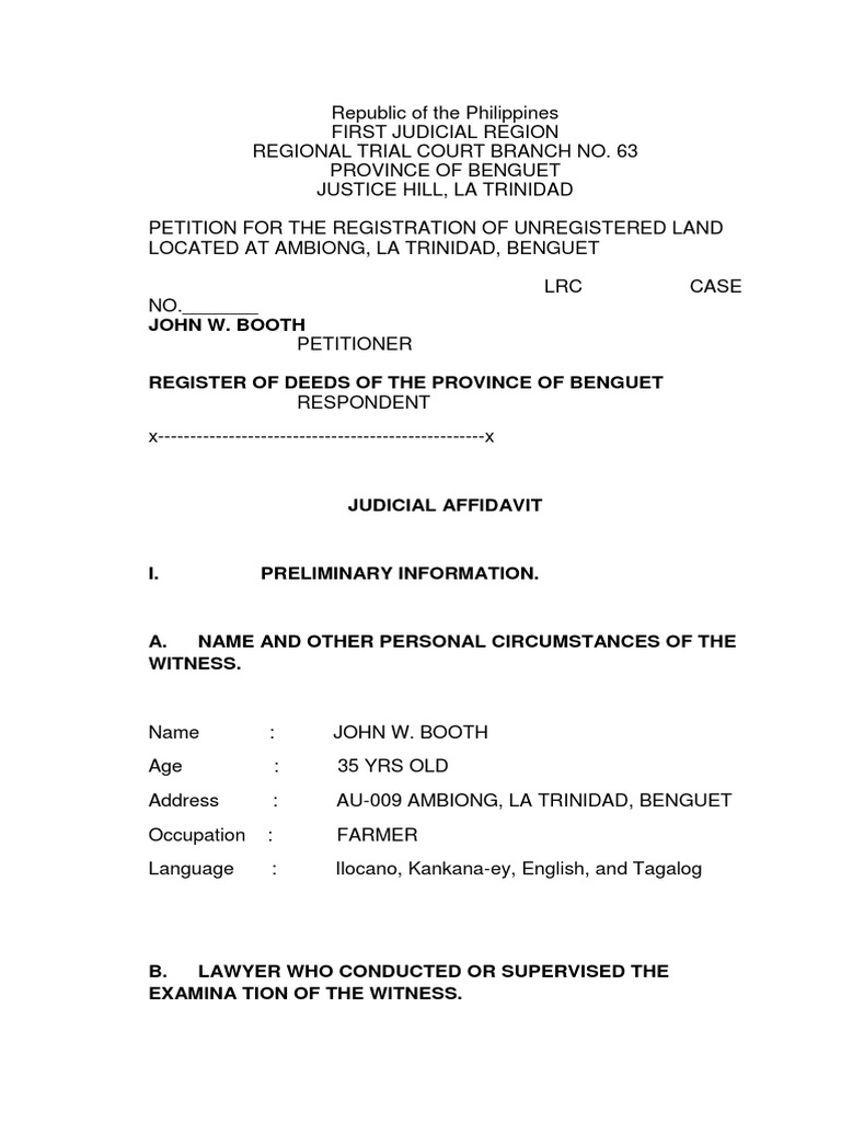 Judicial Affidavit of Petitioner | PDF | Perjury | Legal Procedure