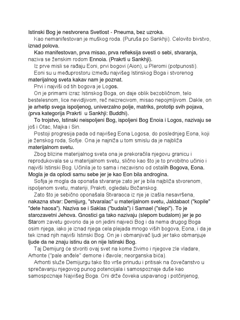 Istinski Bog Je Nestvorena Svetlost | PDF