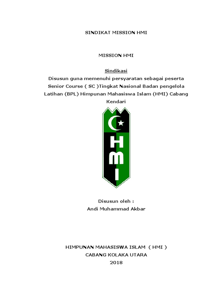 Sindikat Mission Hmi | PDF