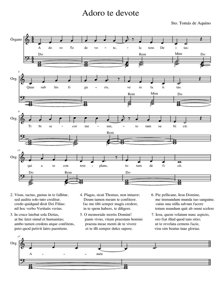 Adoro Te Devote - Santo Tomás de Aquino | PDF | Liturgia Catolica
