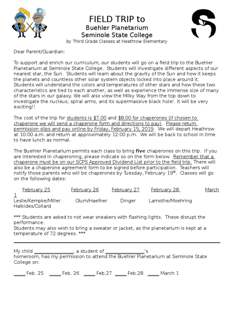 Planetarium Permission Slip 2019 | PDF | Milky Way | Stars
