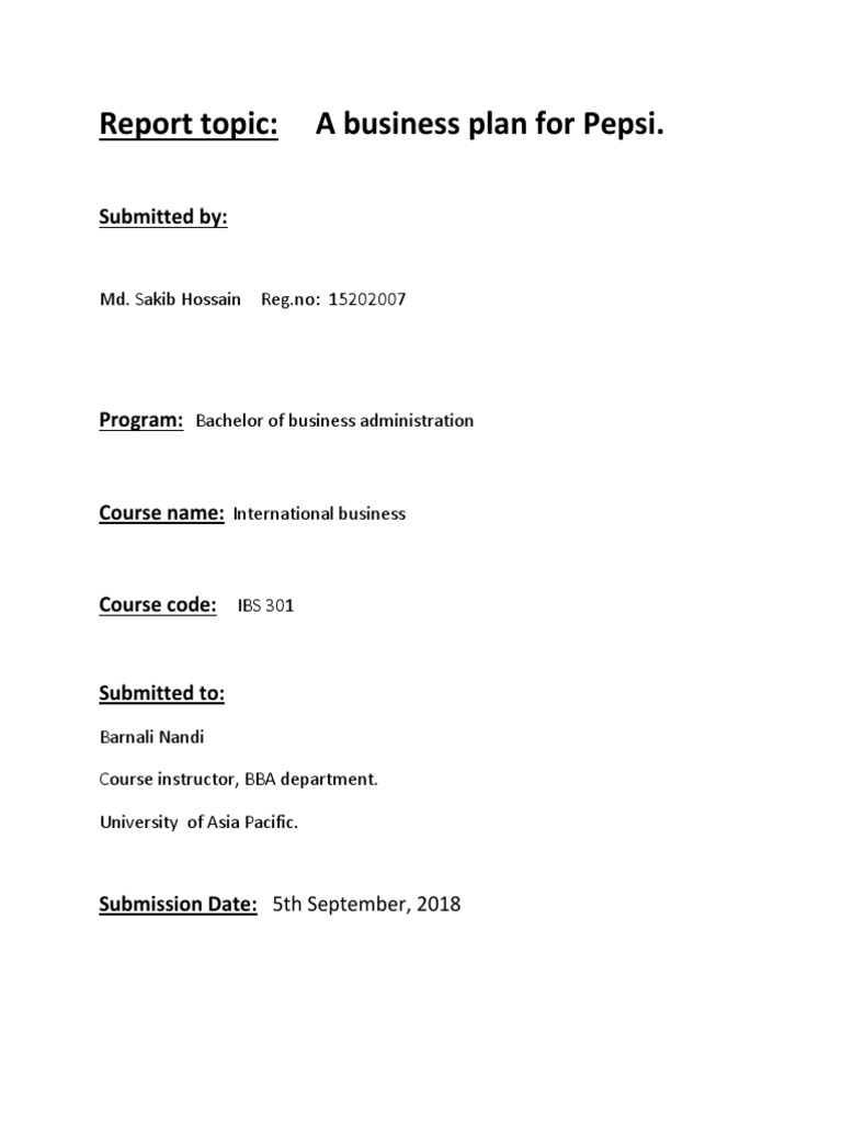 Ibs Report Pdf Pepsi Co Pricing