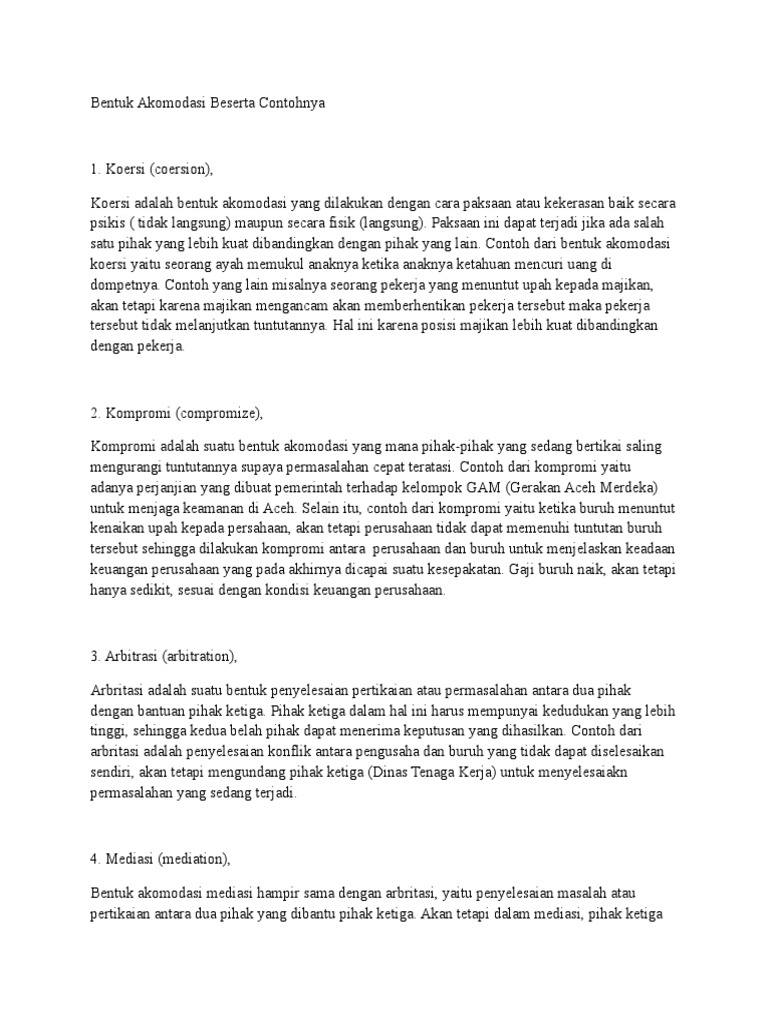 Bentuk Akomodasi | PDF