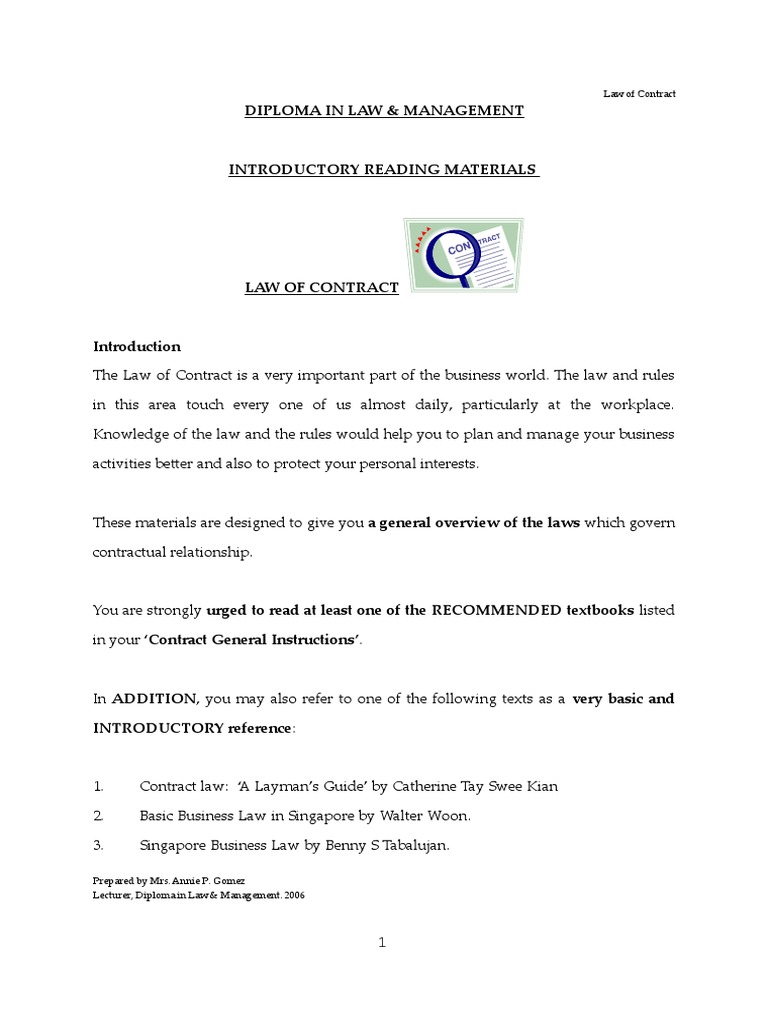 Contract Notes | PDF | Offer And Acceptance | Consideration