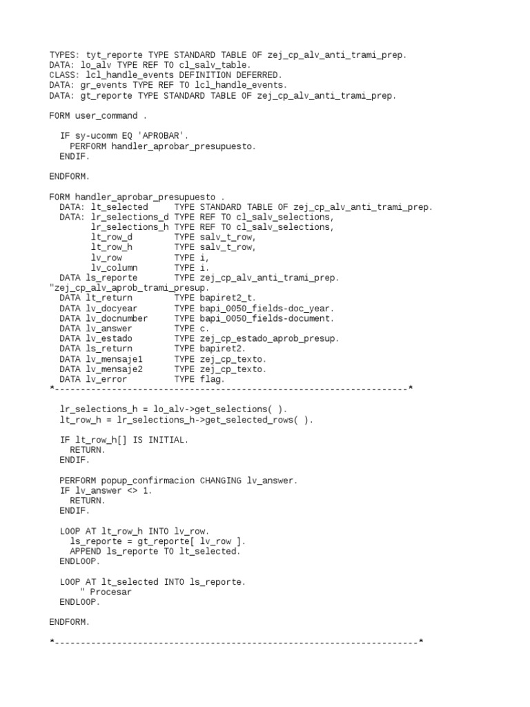 Configuring an ALV Grid to Display and Approve Budget Reports | PDF | Object (Computer Science ...