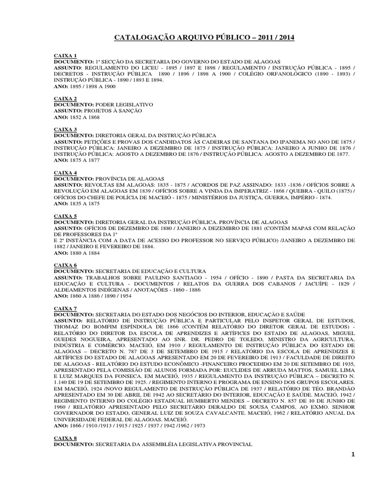 Catalogo Do Acervo Documental | PDF | Brasil