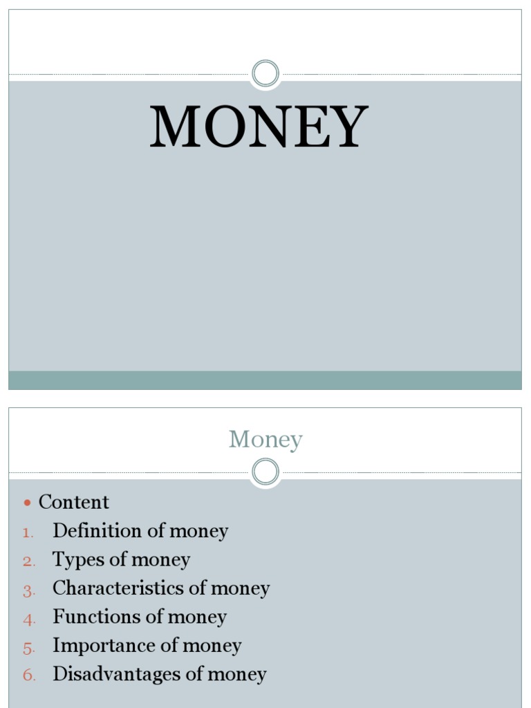 On Money | PDF | Medium Of Exchange | Money