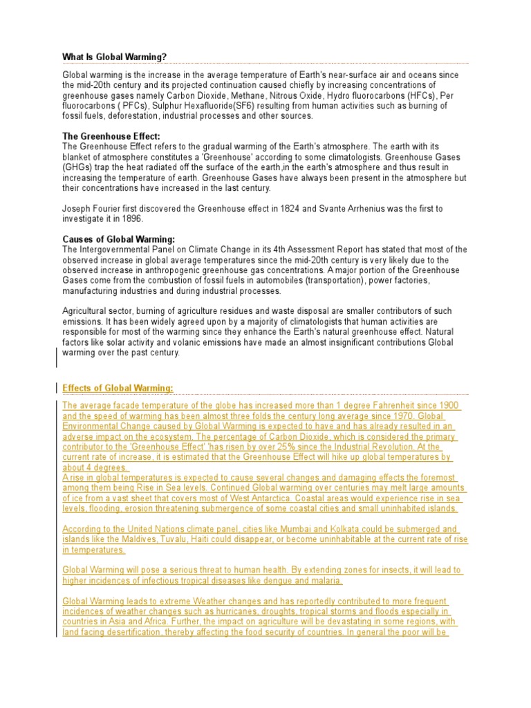 What Is Global Warming | PDF