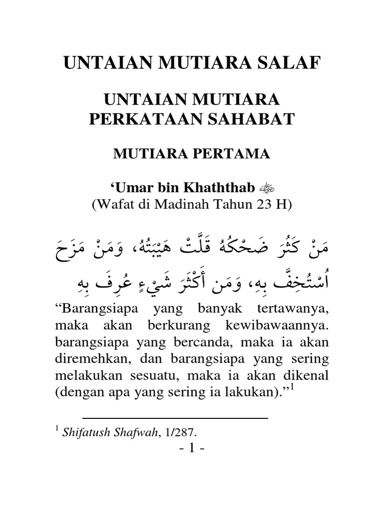 Untaian Mutiara Salaf PDF | PDF