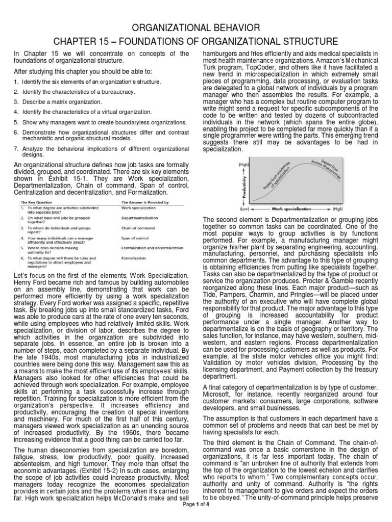 Organizational Behavior - Foundations of Organizational Structure | PDF ...