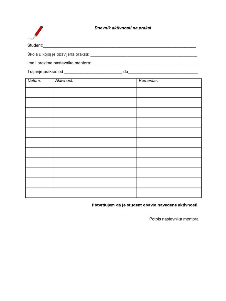Dnevnik Prakse | PDF