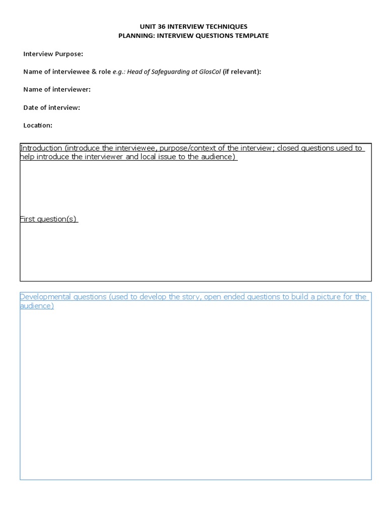Interview Script Template | PDF
