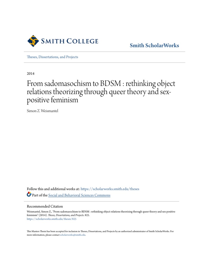 From Sadomasochism To BDSM - Rethinking Object Relations Theorizi | PDF ...