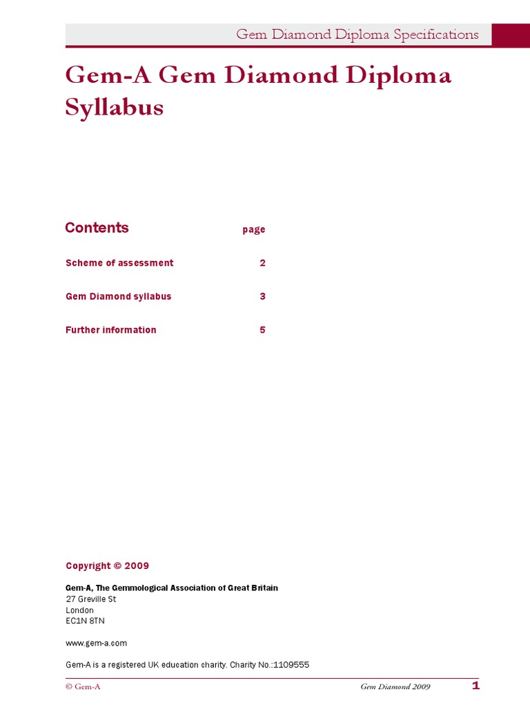 Gem Diamond Syllabus | PDF | Diamond | Gemstone