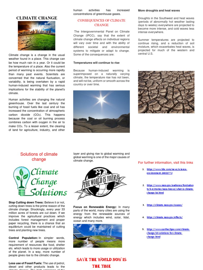 Climate Change Brochure | PDF | Global Warming | Climate Change