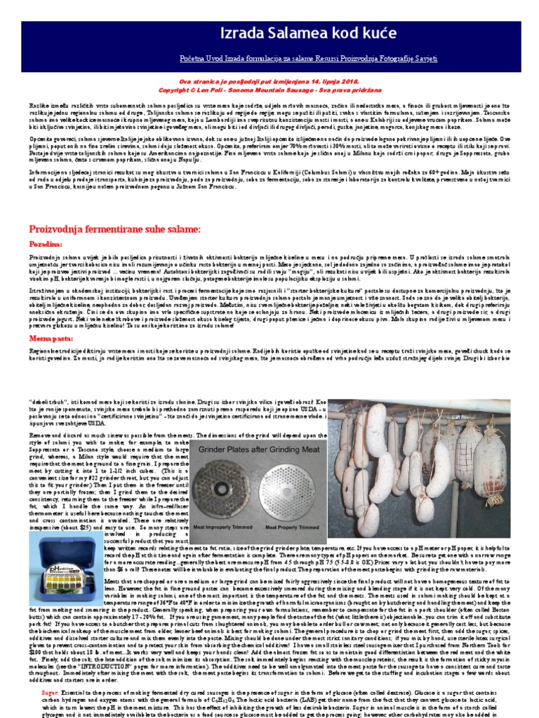 Introduction To Making Salami | PDF