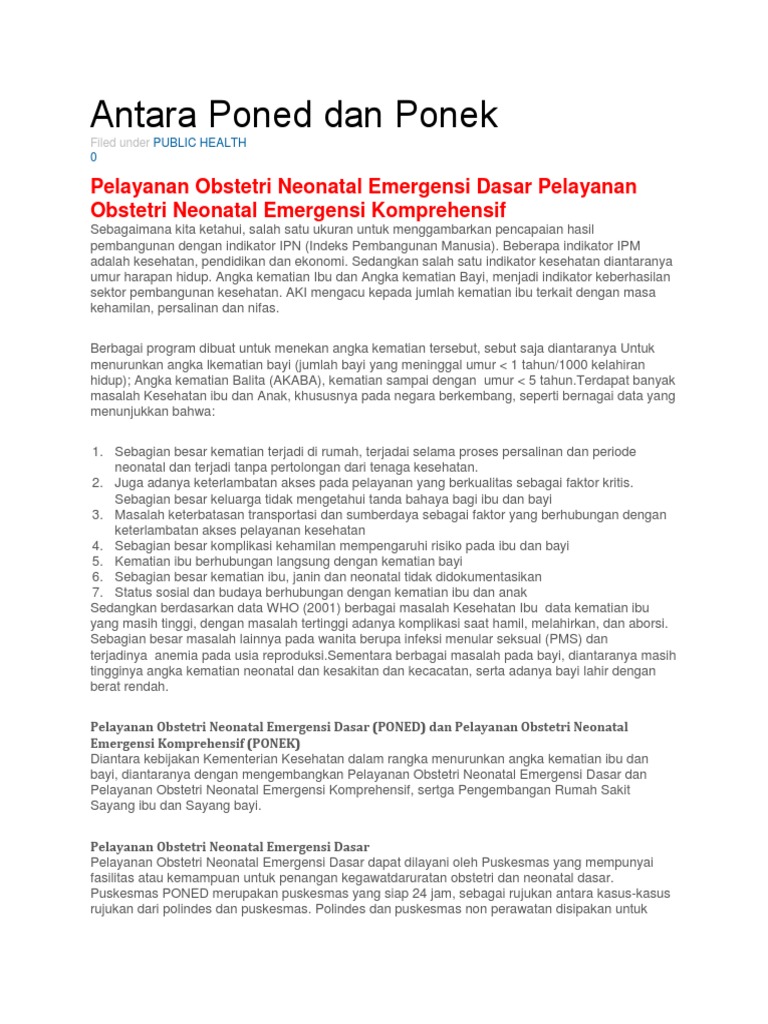 Pengertian PONED | PDF