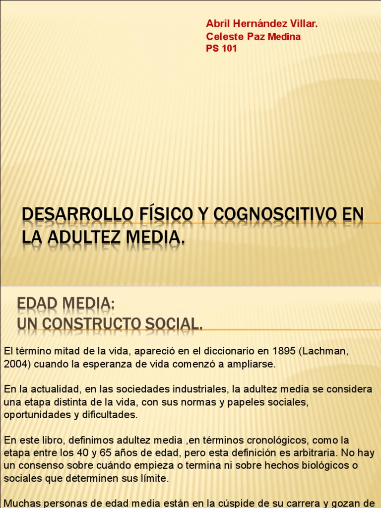Desarrollo Físico y Cognoscitivo en La Adultez Media | PDF | Menopausia | Adultos