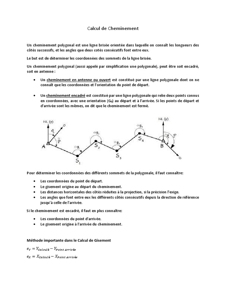 Calcul de Cheminement Polygonal | PDF | Polygone | Géométrie