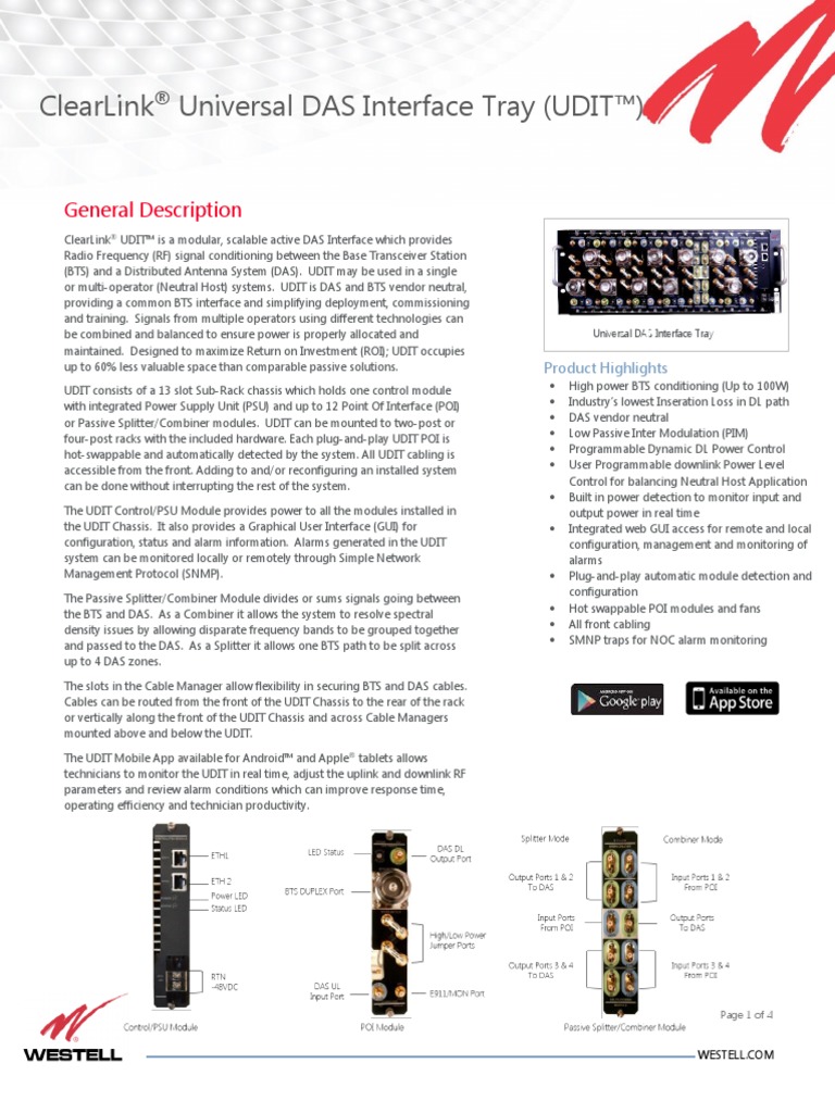 ClearLink Universal DAS Interface Tray Data Sheet | PDF | Decibel ...