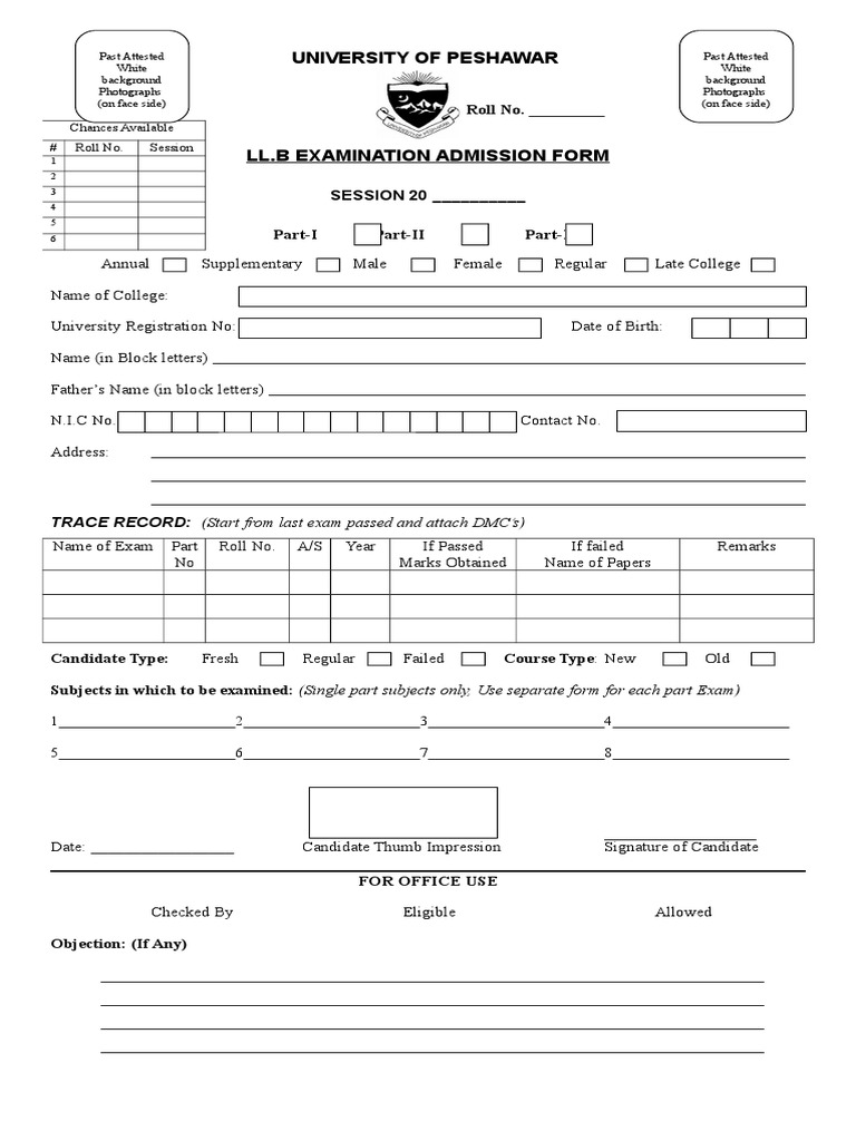 LLB Form | PDF | Test (Assessment) | Government Information