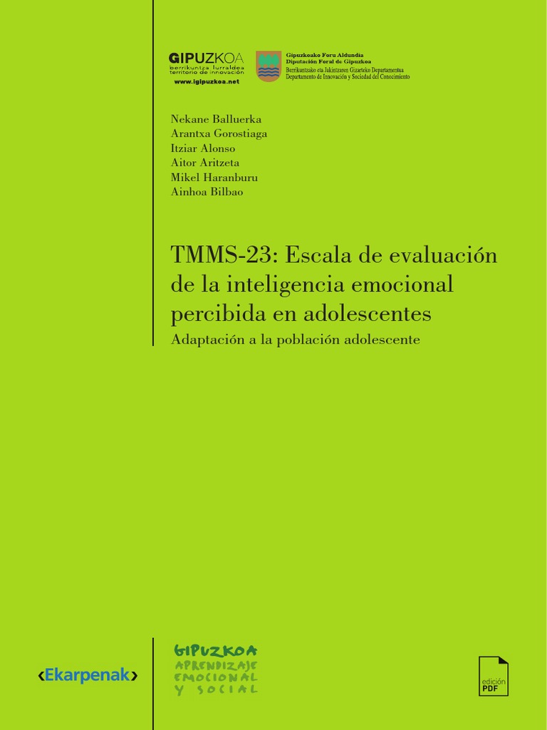 TMMS-24: Evaluación de Inteligencia Emocional | PDF | Inteligencia ...