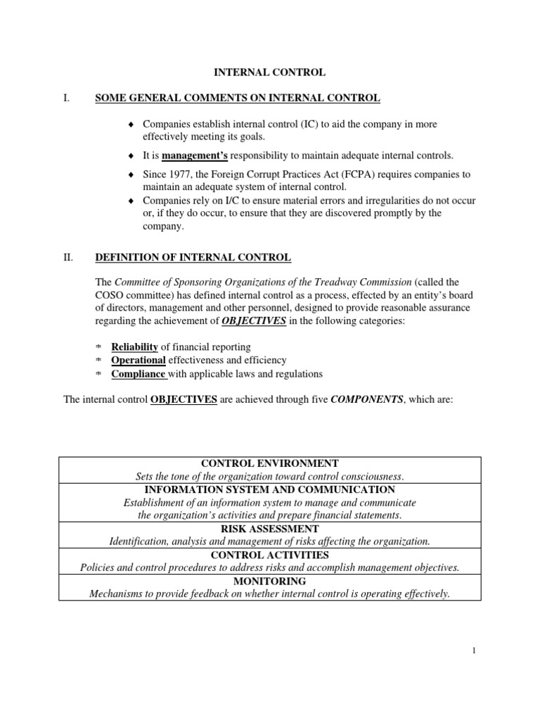 05GeneralInternalControl Notes | PDF | Internal Control | Audit