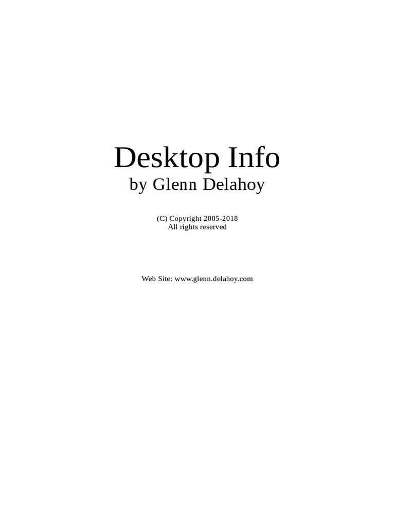 Desktop Info Manual | PDF | Windows Vista | Windows Xp
