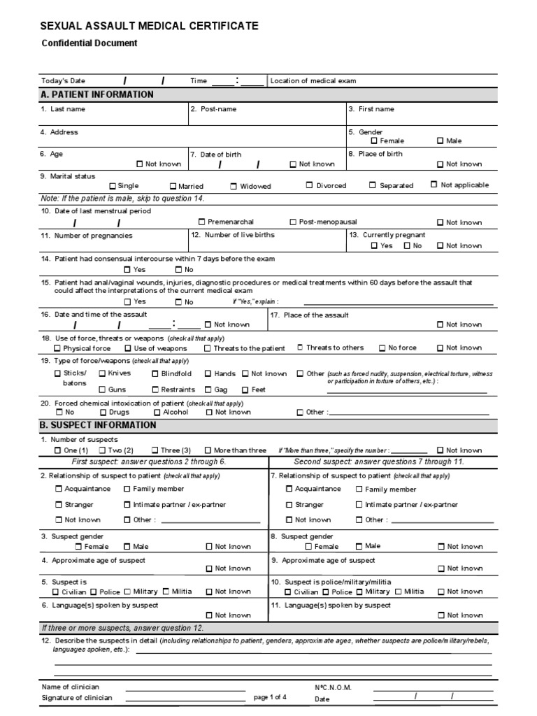 DRC PHR Medical-Certificate Feb-2015 | PDF | Labia | Human Reproduction