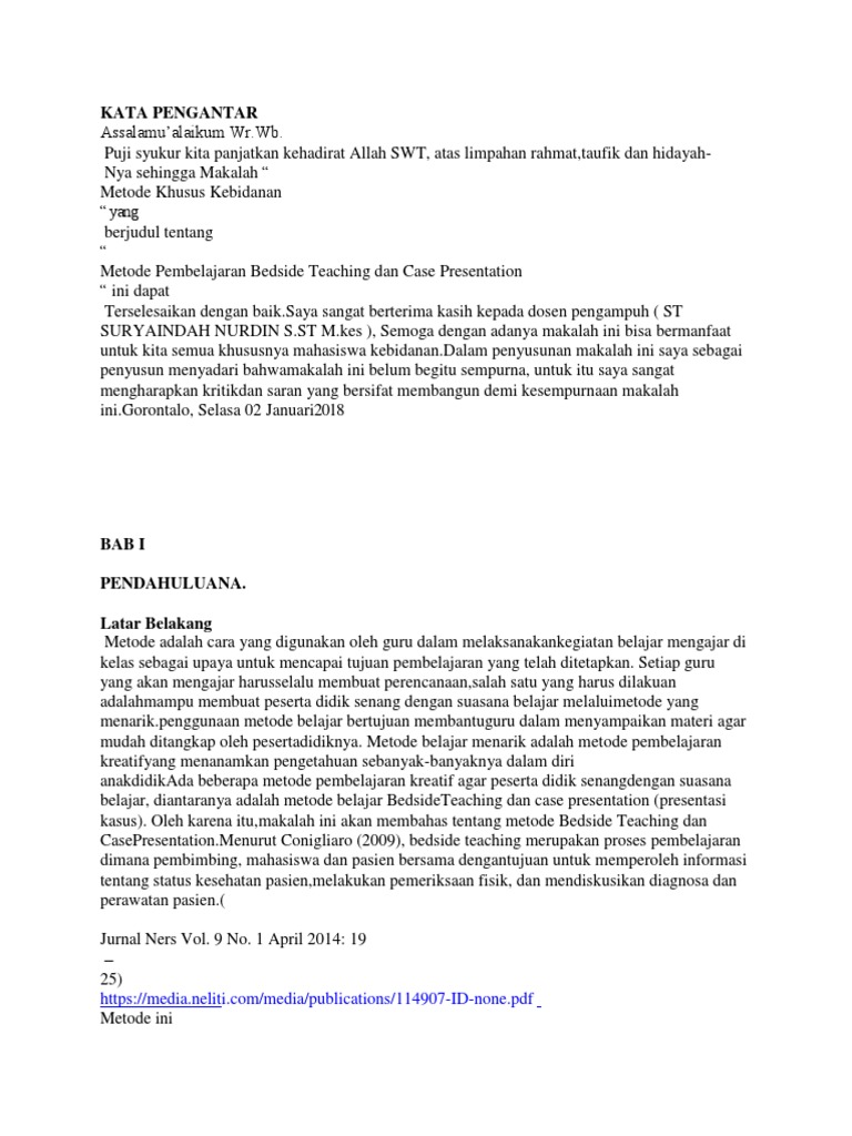 Metode Bedside Teaching dan Case Presentation | PDF
