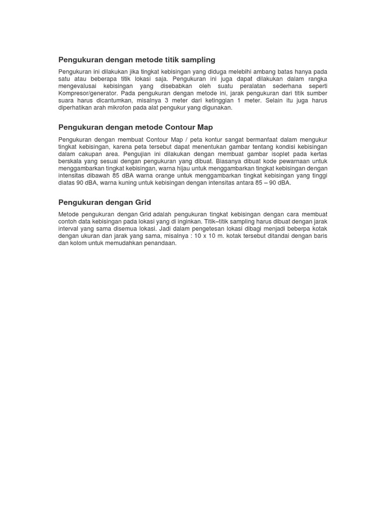 Pengukuran Dengan Metode Titik Sampling | PDF