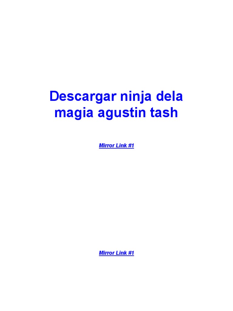 Descargar Ninja Dela Magia Agustin Tash | PDF | Mobile Computers ...