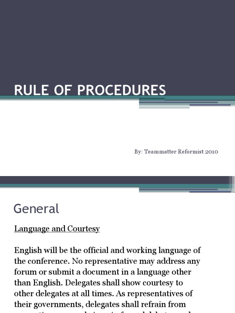 Conference Rules of Procedure Guide | PDF | Government | Public Law