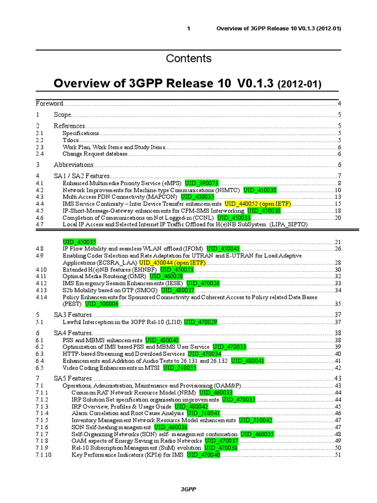 3GPP Release | PDF | Ip Multimedia Subsystem | Lte (Telecommunication)