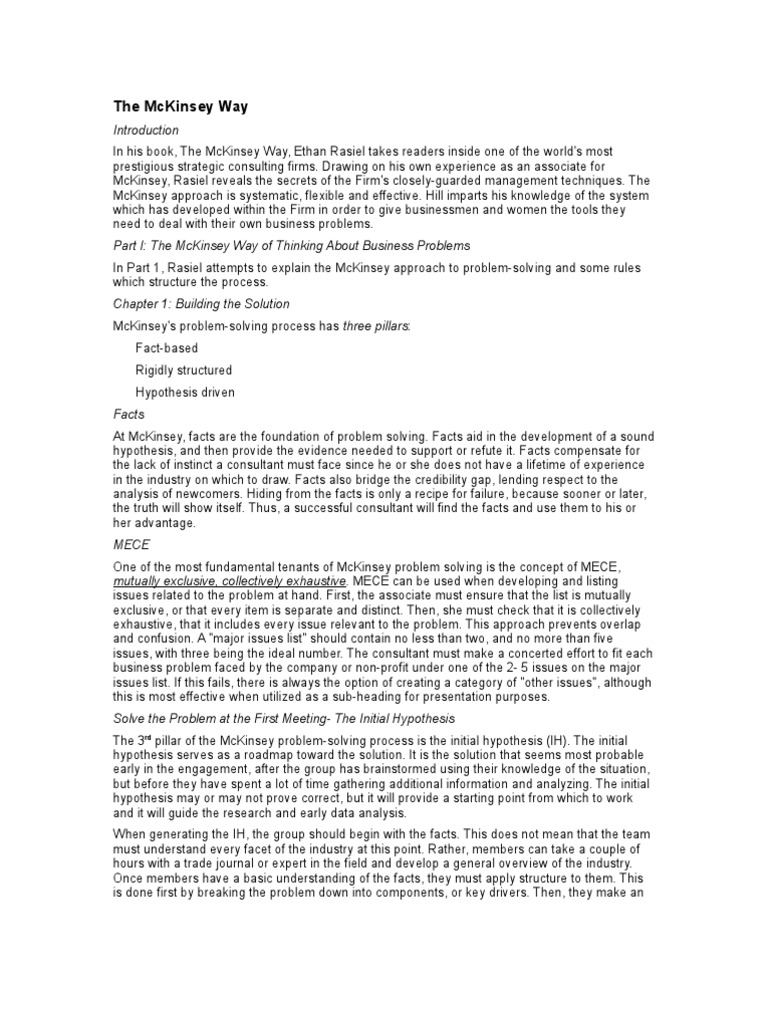 The McKinsey Way | PDF | Business