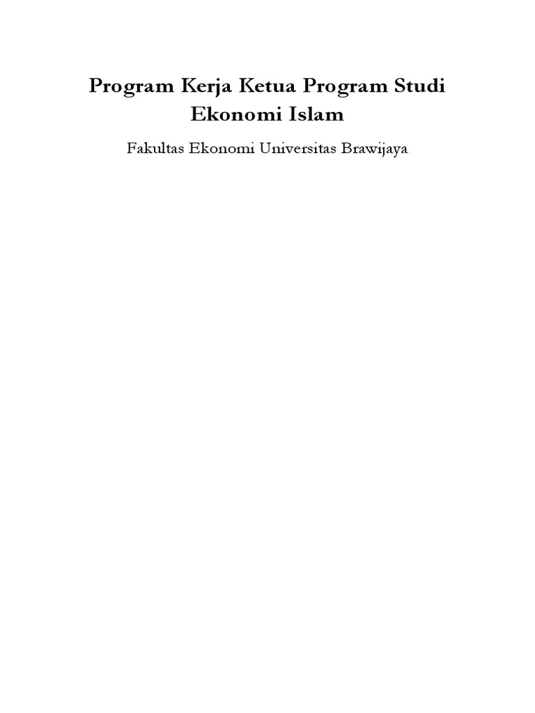 Program Kerja Prodi Ekonomi Islam | PDF