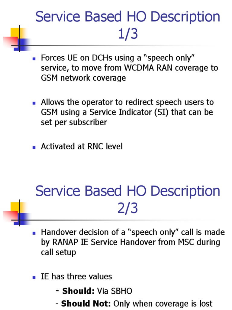 Service Based Handover | PDF | 3 G | Mobile Telecommunications