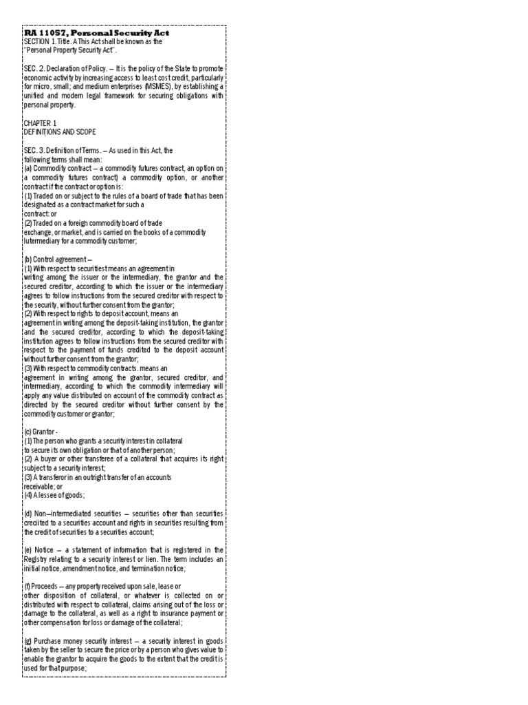 Ra 11057 | PDF | Security Interest | Conveyancing