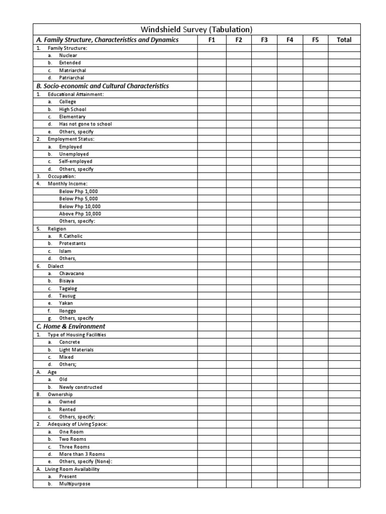 Windshield Survey: Family & Health Data | PDF | Public Health ...