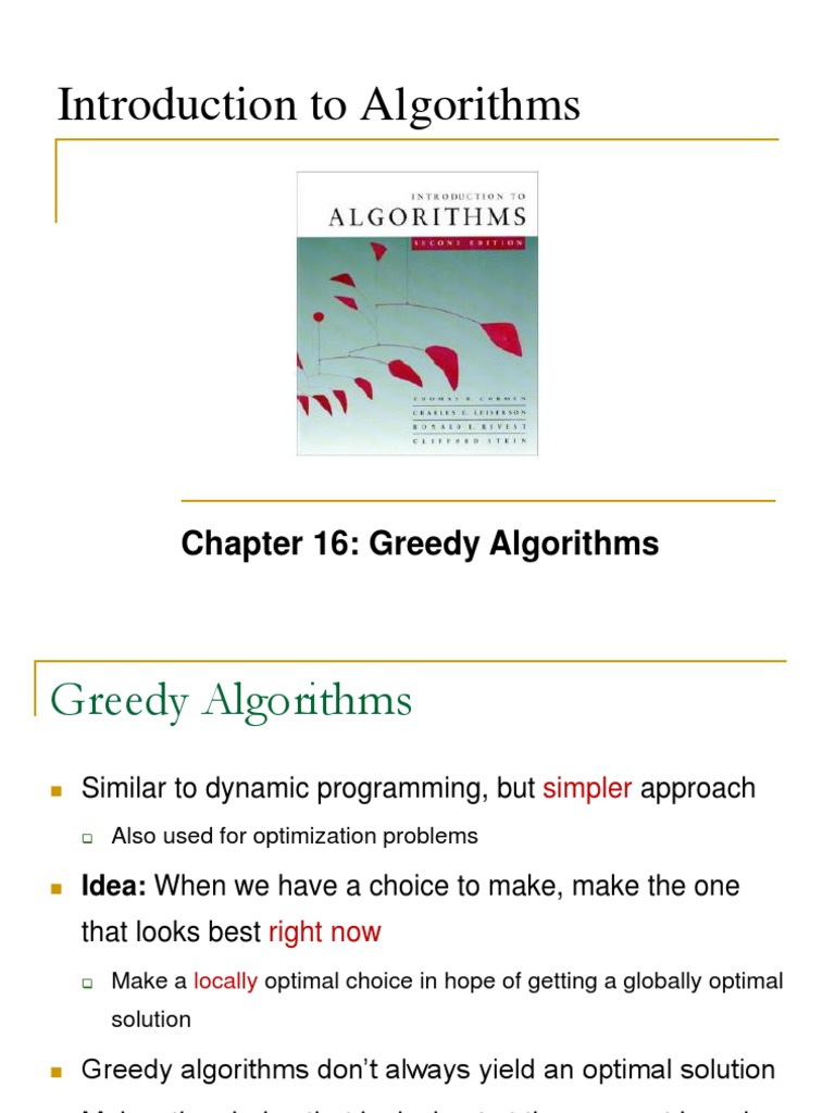 16 Greedy Algorithms | Download Free PDF | Code | Theoretical Computer ...