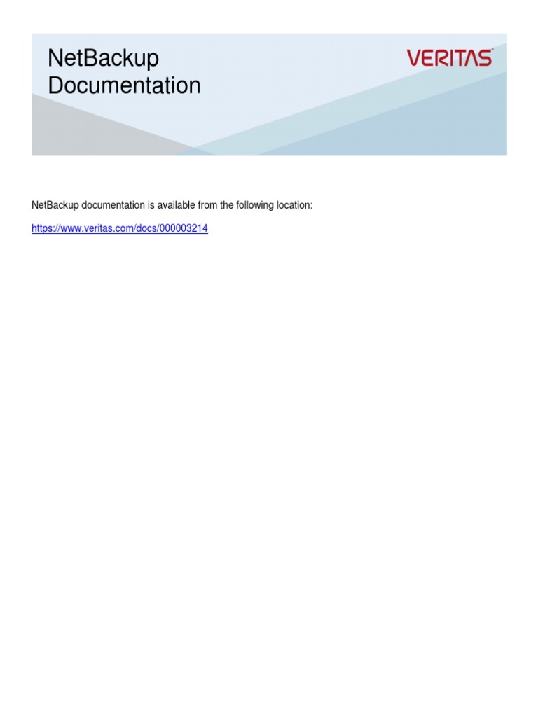 NetBackup Documentation Guide | PDF