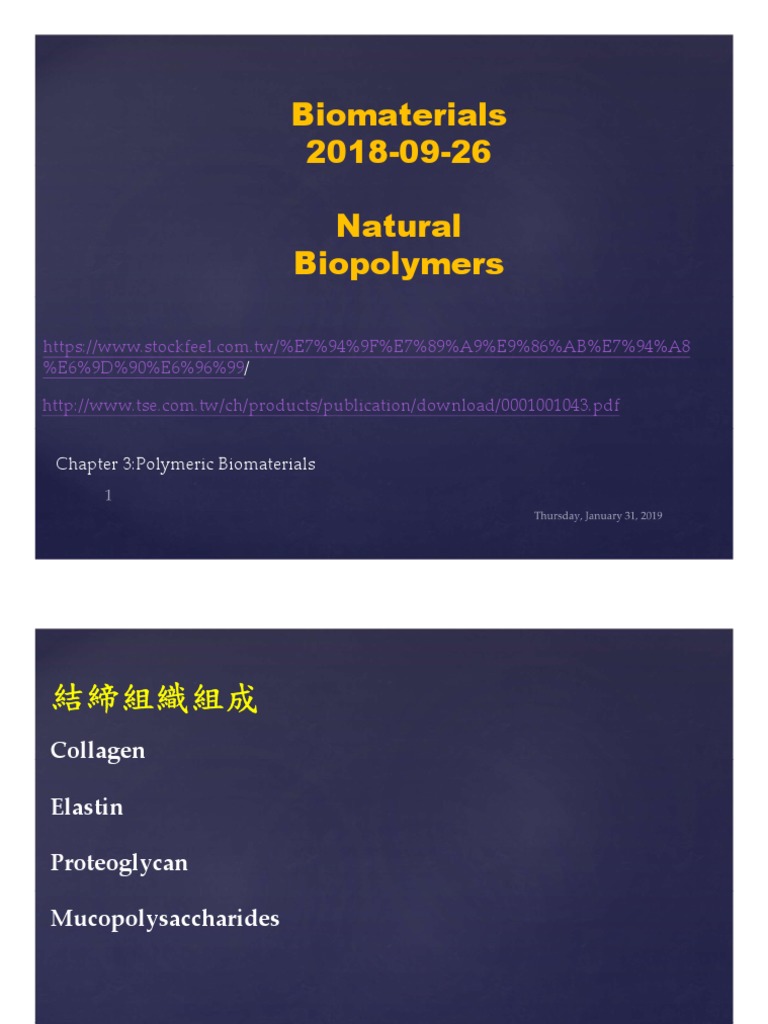 Natural Biopolymers | PDF | Collagen | Cross Link
