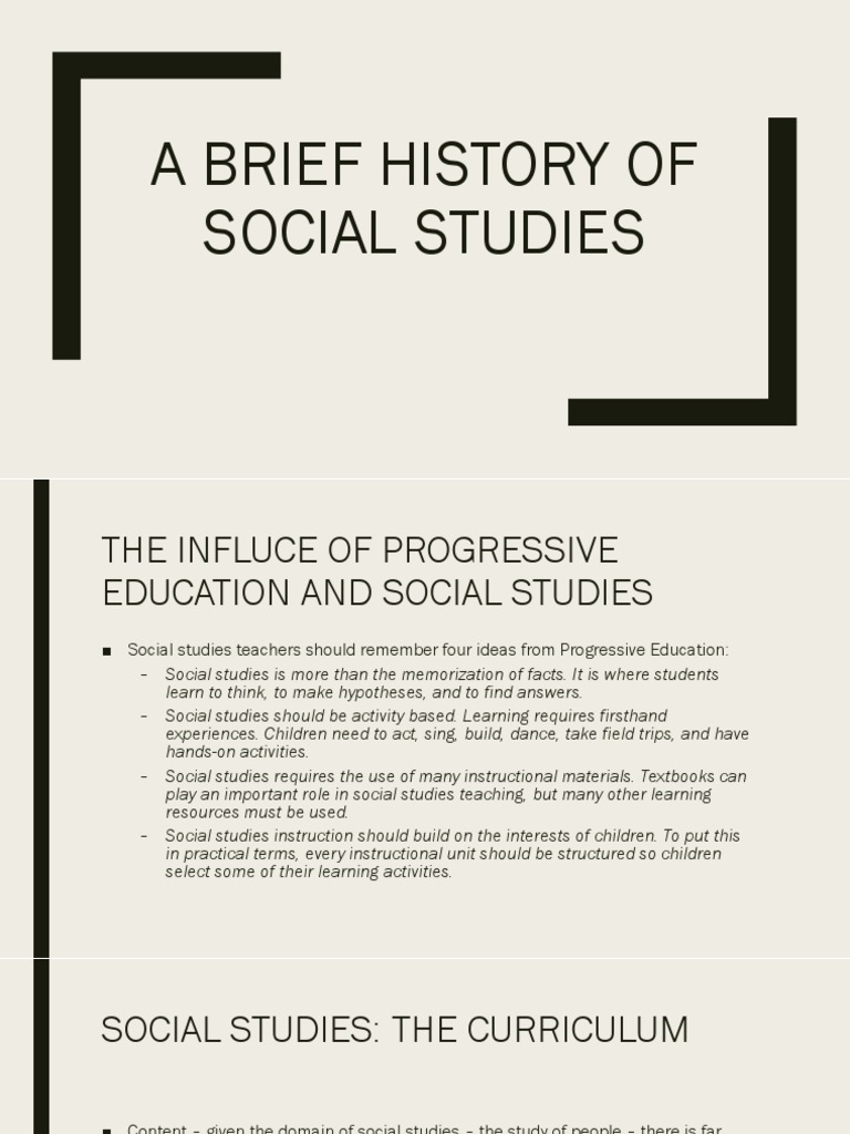 A Brief History of Social Studies | PDF | Curriculum | Value (Ethics)
